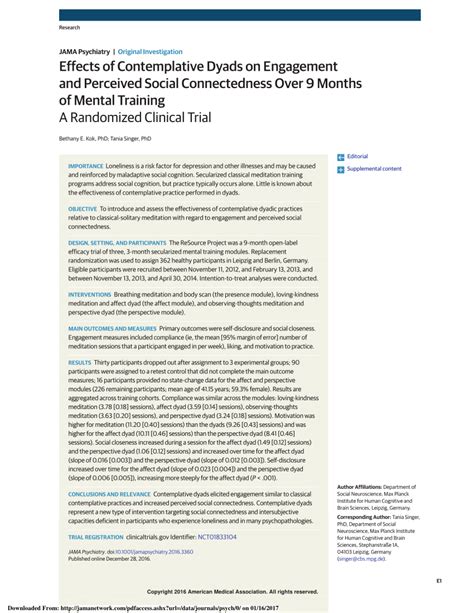 Pdf Effects Of Contemplative Dyads On Engagement And Perceived Social