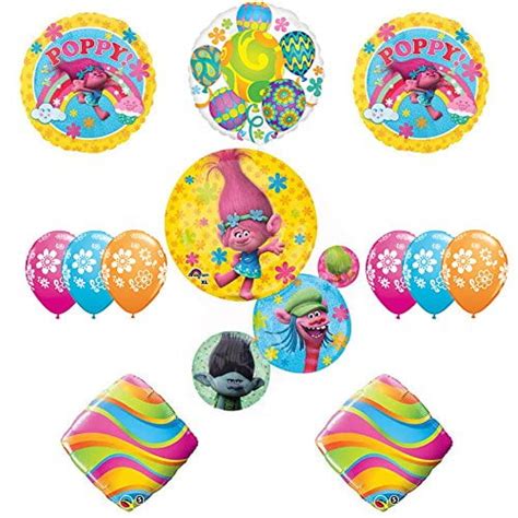 Trolls Movie 12 Pc Party Balloons Funkadelic Decoration Supplies Poppy