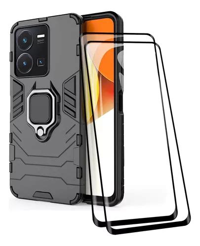 Funda Armadura Doble Capa Golpes Para Vivo Y35 4g 2 Mica Cuotas Sin