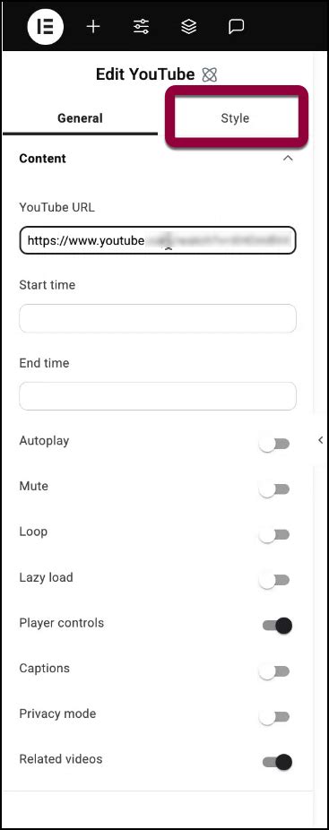 Youtube Element Elementor