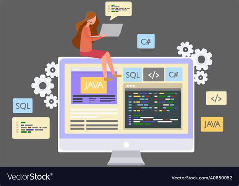 programmer engineering and coding royalty free vector image