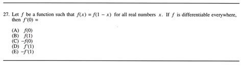 derivatives let f be a function such that f x f 1 x for all