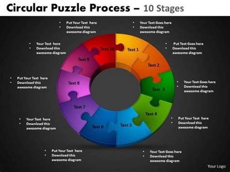 PowerPoint Backgrounds Cycle Chart Circular Puzzle Ppt Layout