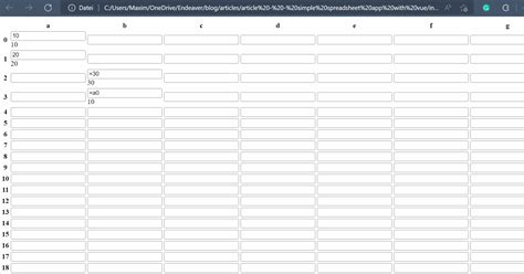 Simple Spreadsheet App With Vue