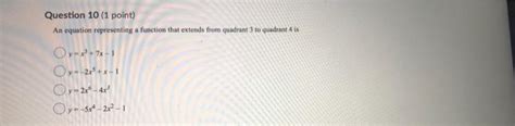 Solved Question 10 1 Point An Equation Representing A