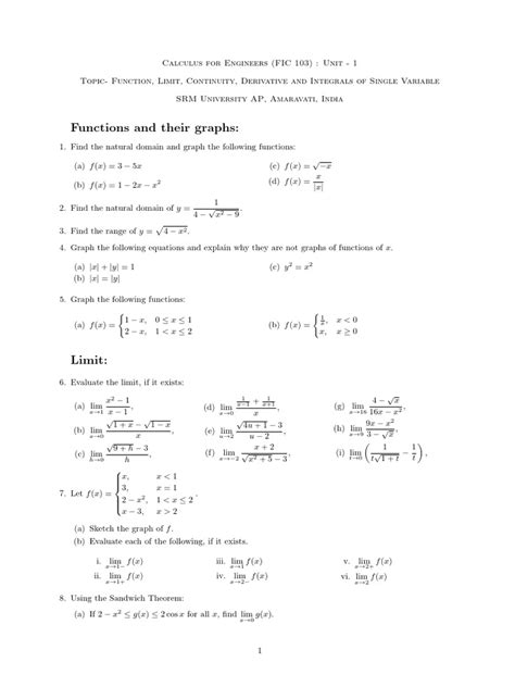 Unit 1 Q Set Pdf Derivative Function Mathematics