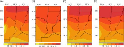 Spatial Distribution Of The Annual Mean Temperature In ∘ C Observed