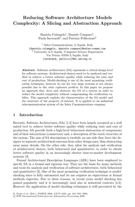 Pdf Reducing Software Architecture Models Complexity A Slicing And