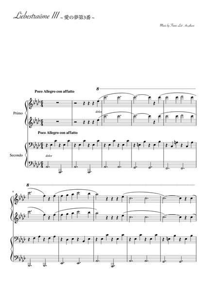 Liebestraum No3piano 4 Hands Beginner By Pfkaori Easy Piano