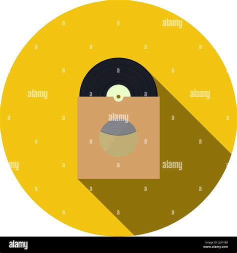 Vinyl Record In Envelope Icon Editable Bold Outline With Color Fill Design Vector Illustration