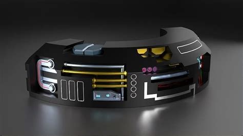 Round Sci Fi Spaceship Panel 3d Model Cgtrader