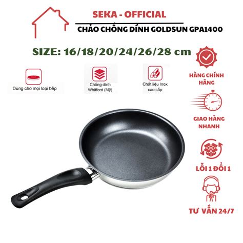Chảo chống dính đáy từ 3 lớp chất liệu inox nhiều kích cỡ 18 20 24