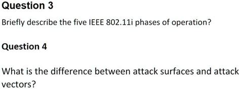 SOLVED Question 3 Briefly Describe The Five IEEE 802 11i Phases Of