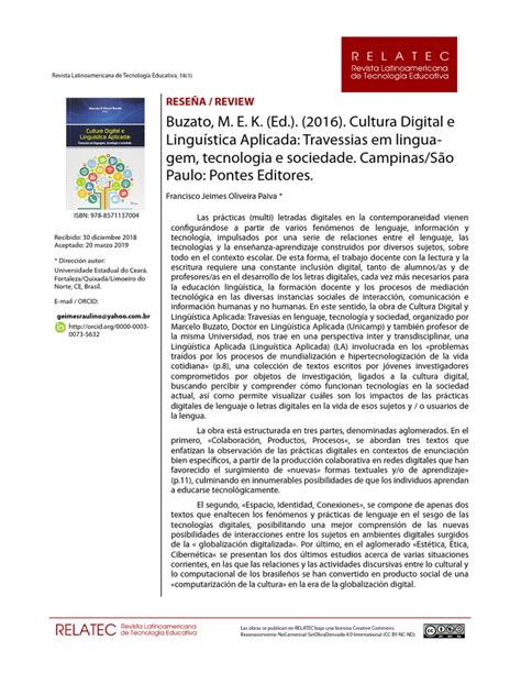 Buzato 2016 Cultura Digital E Linguística Aplicada Livro Pdf