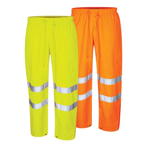 Wet Weather Pants With Bio Motion Reflective Tape Yellow Tru Workwear