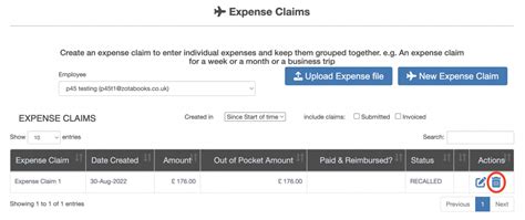 Expenses User Guide Delete Expense Claim ZotaBooks Knowledge Base