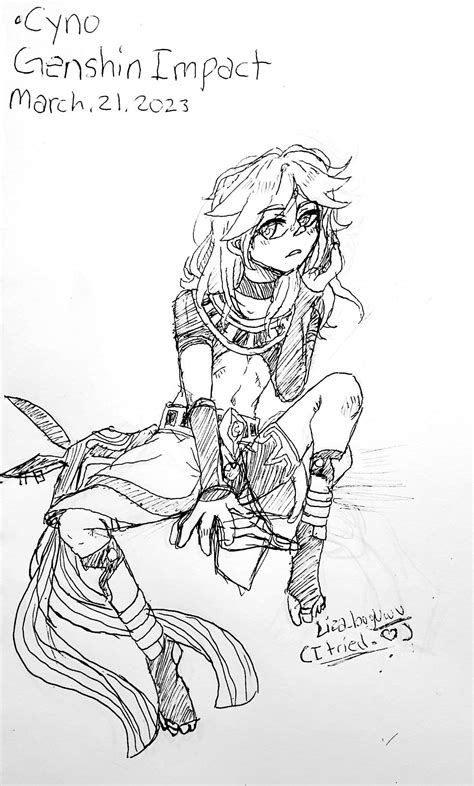 Cyno Fan Art Line Art Art Amino