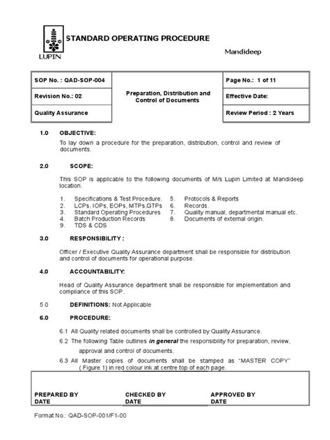 Qad Sop 004 Pdf Quality Assurance Verification And Validation