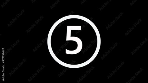 Circle Countdown Timer 5 Seconds Animation From 5 To 0 Seconds Simple Animation Showing A 5