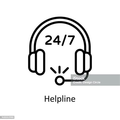 Illustration De La Conception De Licône Helpline Vector Outline Icon