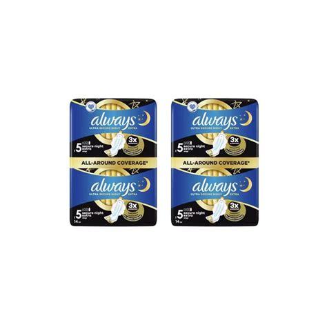 Always Ultra Secure Night Extra Wings 2 X 14 Pcs £8 25