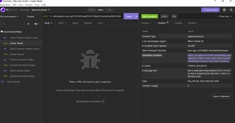 azure indoor map check tileset status api fails due to bad request
