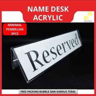 Jual NAME DESK ACRYLIC 2 SISI SIGN HOLDER NAME PLATE CLEAR TAG PAPAN
