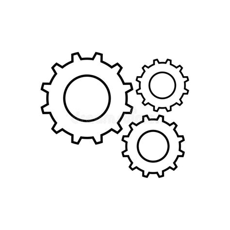 Abstract Gear Wheel Outline Icon On White Stock Vector Illustration Of Isolated Application