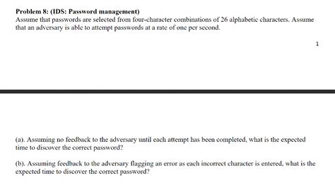 Solved Problem Ids Password Management Assume That Chegg