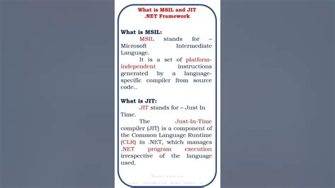 What Is Msil And Jit In Net Coding Java Jscript Class Developer