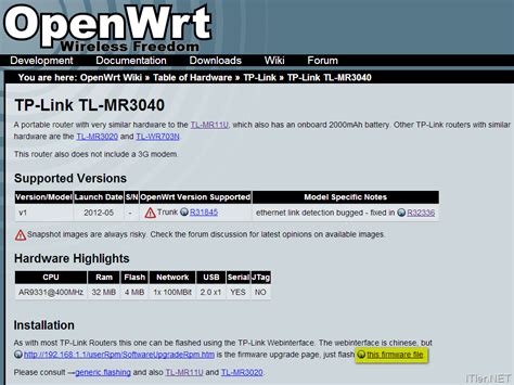 TP LINK TL MR Mit Dem OpenWRT System Ausstatten