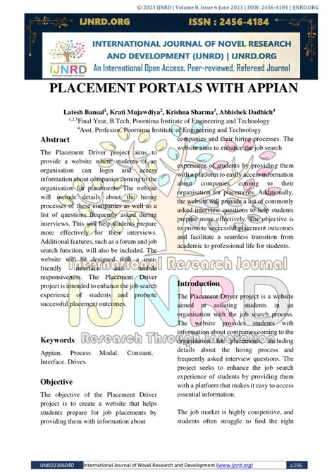 Pdf Placement Portals With Appian