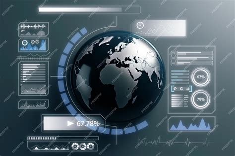 Premium Photo Interactive Digital Interface With A 3d Globe