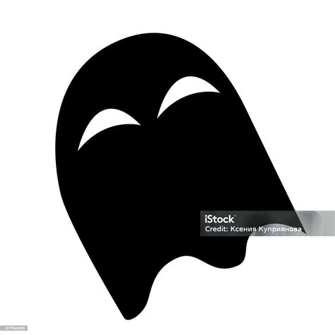 손으로 그린 잉크 스케치 간단한 어린이 그림 만화 스타일 귀엽고 재미있습니다 흰색 배경에 검은 유령 할로윈 스티커 무서운 추한 생물 엽서 및 포스터용 0명에 대한 스톡 벡터