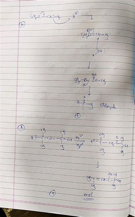 Column II (p) Ketone Column I (A) C,H,O-CH=CH, H,0*/HO CH; CH3 HO-C-CEC-Ć-OH Hg". H0 CH, CH (9 ...