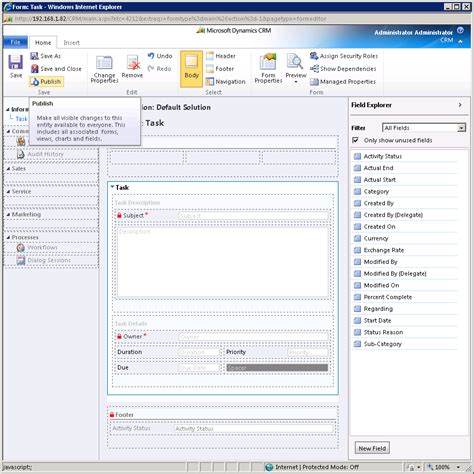 Microsoft Dynamics CRM Customization Task Form Customization 馬仔驚自己唔記得要留既notes