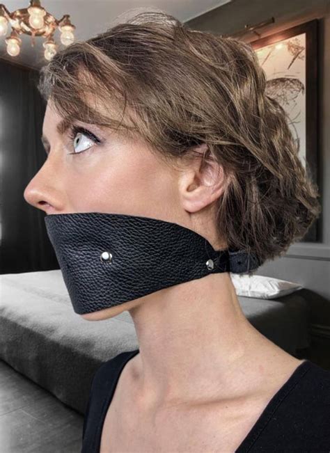 Leather Panel Gag Soft Leather Black Silicone Ball Etsy