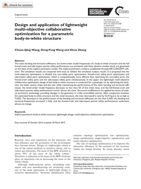 Design And Application Of Lightweight Multi Objective Collaborative Optimization For A