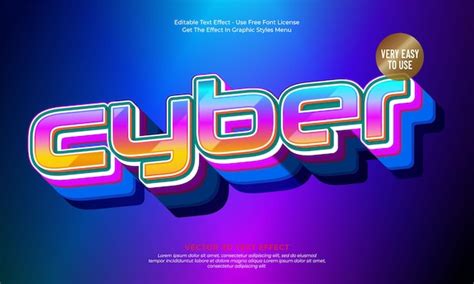 Premium Vector Cyber Editable 3d Text Effect Template
