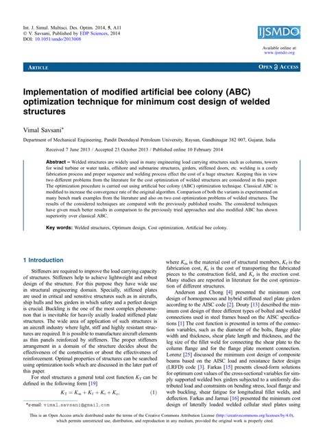 Pdf Implementation Of Modified Artificial Bee Colony Abc