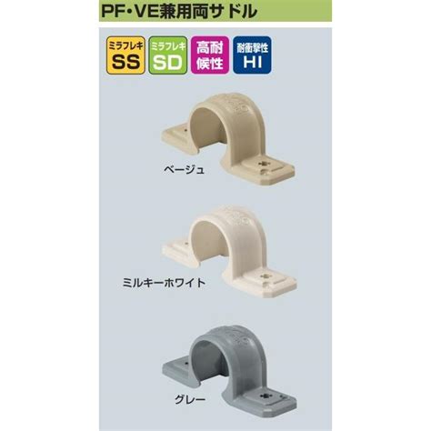 未来工業 Sfv 22m Pf・ve兼用両サドル ミルキーホワイト 50個入 法人名あれば 代引き不可 ネットde電材yahoo店