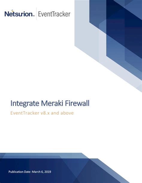 Pdf Integrate Meraki Firewall Eventtrackerintegrate Meraki