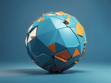 Premium Ai Image Polyhedron Sphere Geometric Elegance In Blue