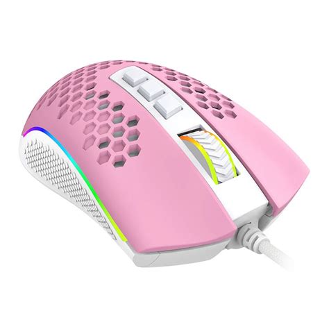 Mouse Gamer Redragon Storm RGB DPI Botoes Rosa E Branco M PW RGB Pichau