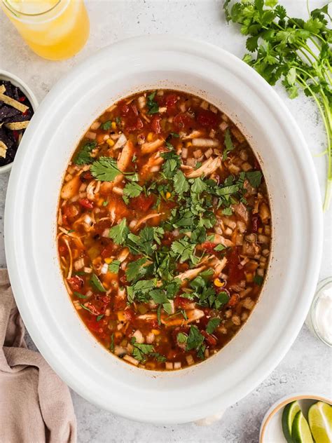 Easy Chicken Tortilla Soup Crockpot Recipe