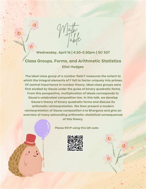 Class Groups Forms And Arithmetic Statistics Harvard Math