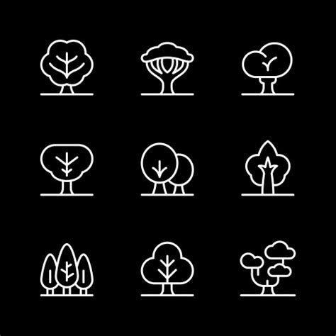 Line Style Icon Collection Wood Waste Elements Vector Image