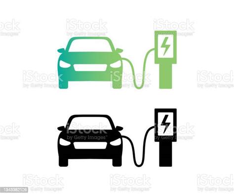 전기 자동차 충전 소 아이콘 친환경 차량 전면 보기 녹색 에너지 교통에 대한 스톡 벡터 아트 및 기타 이미지 교통 교통수단
