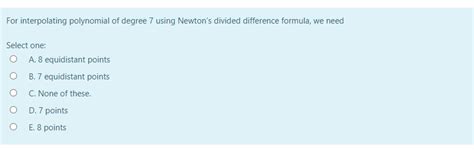 Solved For Interpolating Polynomial Of Degree Using Chegg