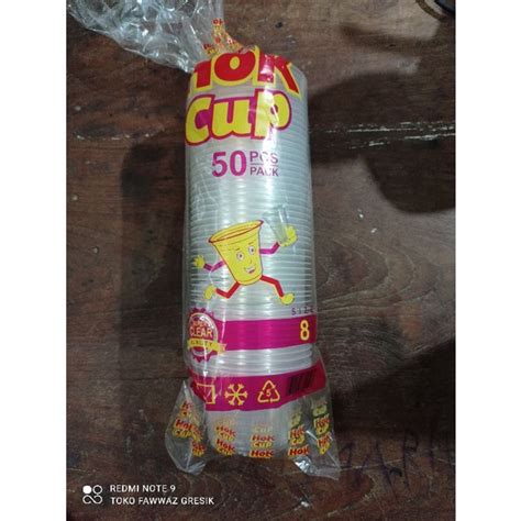 Jual Gelas Plastik 8 Oz Hok Bening Isi 50 Pcs Gelas Plastik Pop Ice